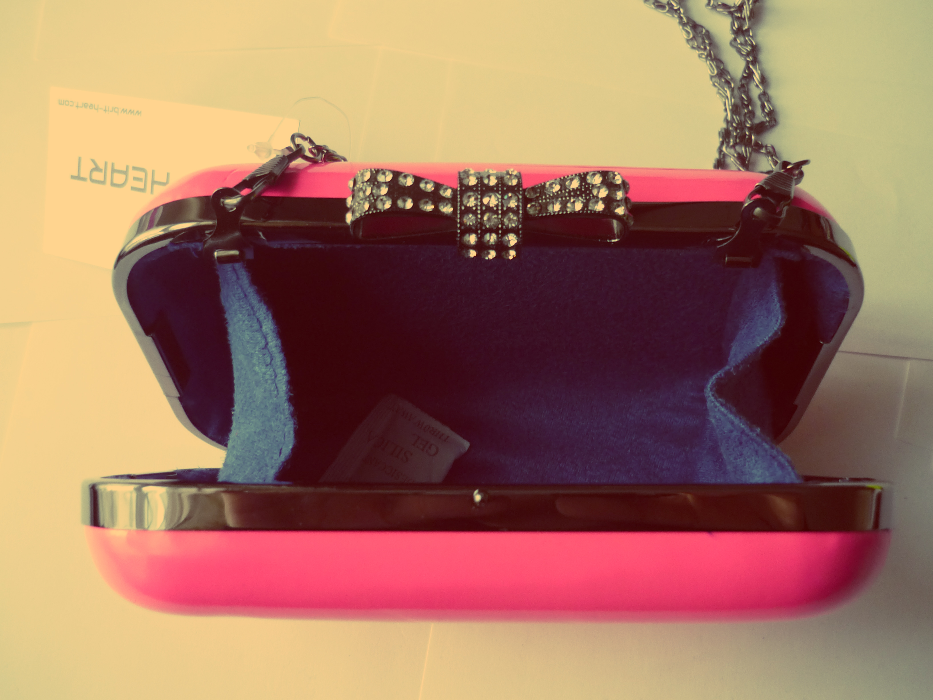 Pink Candy Box Clutch Bag With Bow Clasp on Luulla